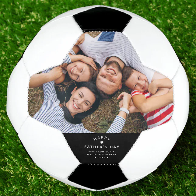 Best Dad Ever Custom Cool Photo Fathers Day Soccer Ball | Zazzle
