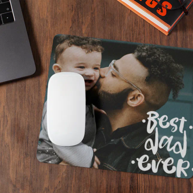 Best Dad ever Custom Photo Father's Day Gift Mouse Pad | Zazzle