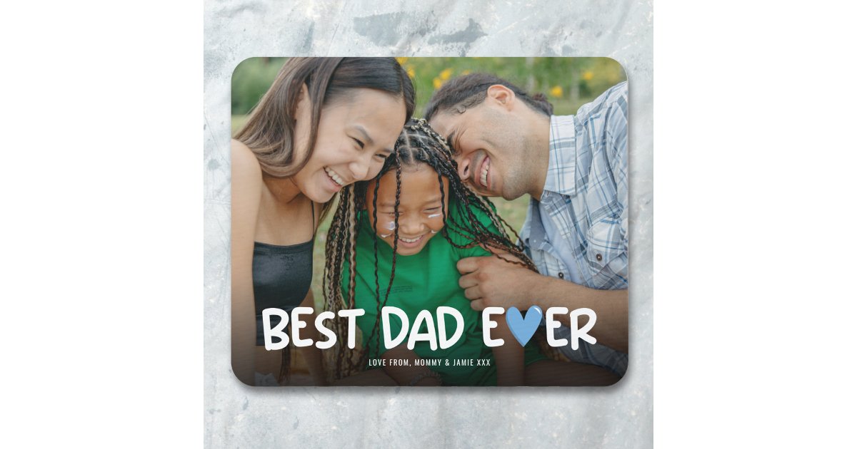 Best Dad Ever Family Photo Mouse Pad | Zazzle