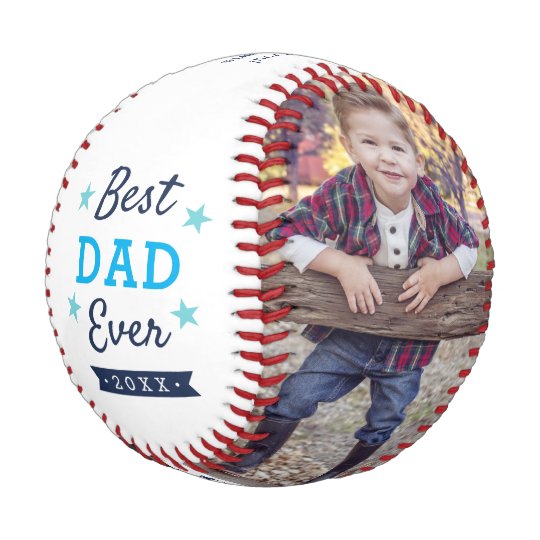 Best Dad Ever | Father's Day Photo Baseball | Zazzle.com