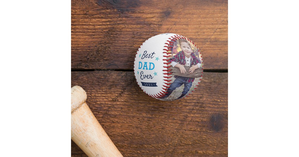 Best Dad Ever | Father's Day Photo Baseball | Zazzle
