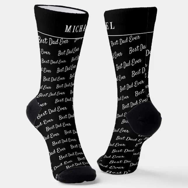 Best Dad Ever | Fun Monogram Socks | Zazzle