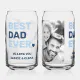 Best dad ever heart blue fathers day photo can glass | Zazzle