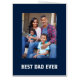 Best Dad Ever | Modern Blue and White Multi Photo Card | Zazzle