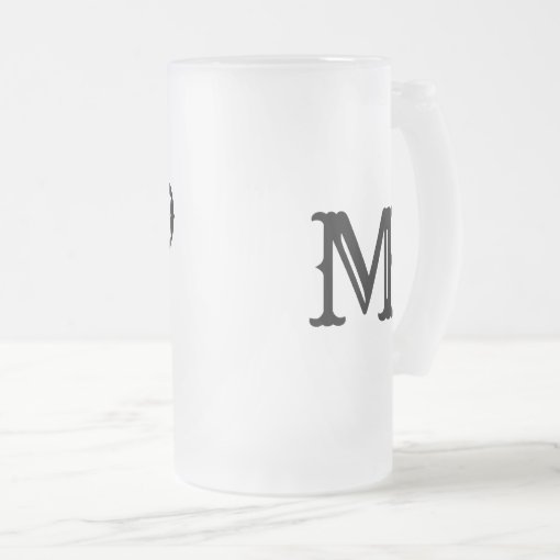 Best Dad Ever Monogram Bold Font Frosted Glass Beer Mug | Zazzle