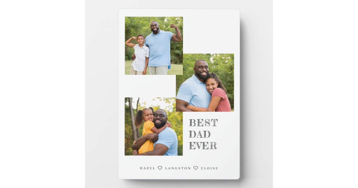 Best Dad Ever Multi Photo Collage Plaque | Zazzle