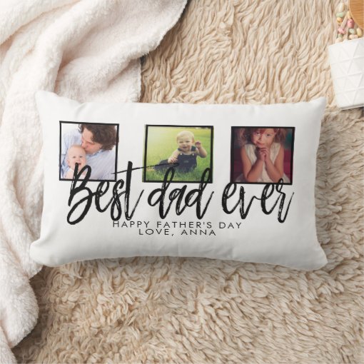 Best Dad Ever Personalized Gift for Fathers Day Lumbar Pillow | Zazzle