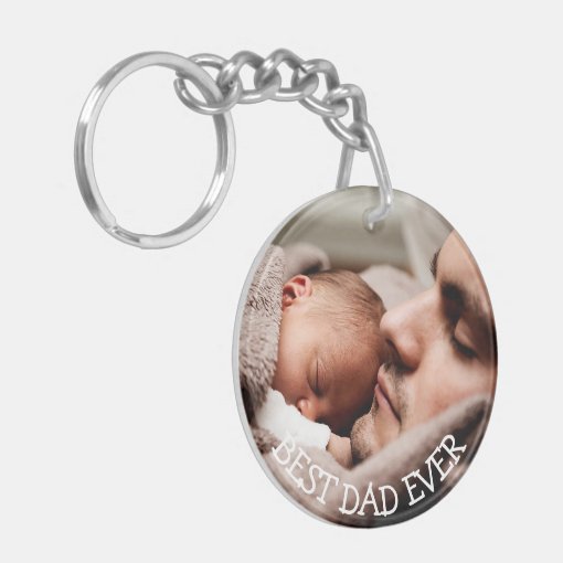 Best Dad Ever Personalized Photo Key Chain | Zazzle