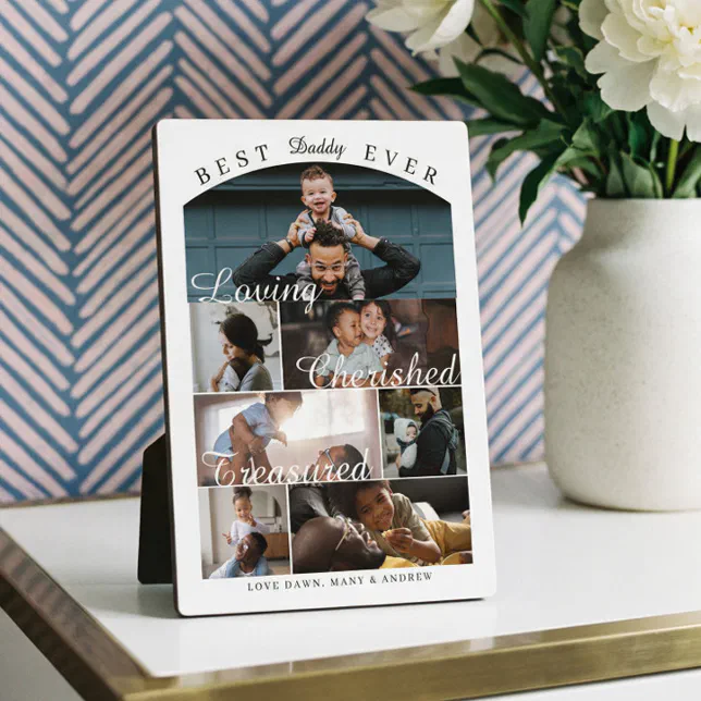 Best Dad Ever Personalized Photo Memory Collage Plaque | Zazzle