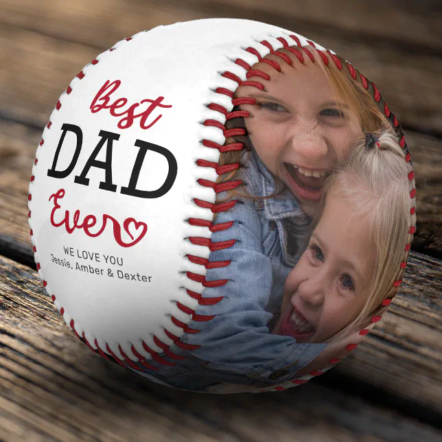 Best Dad Ever Photo Baseball | Zazzle