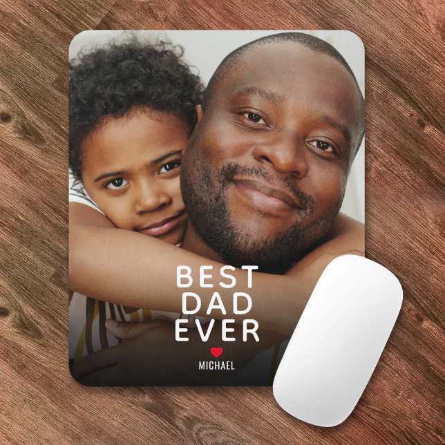 Best Dad Ever Photo Father's Day Mouse Pad | Zazzle