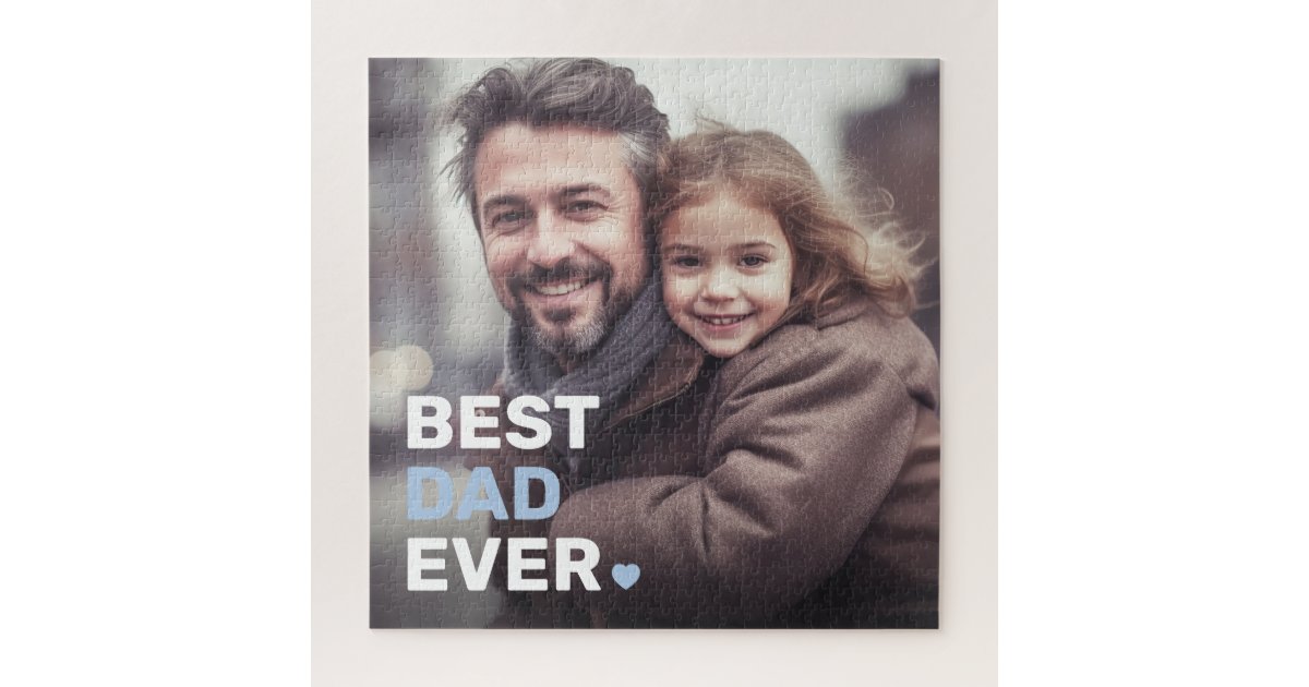 Best dad ever photo hearts fathers day jigsaw puzzle | Zazzle