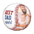 Best Dad Ever Red Blue Father's day Photos Custom Baseball | Zazzle