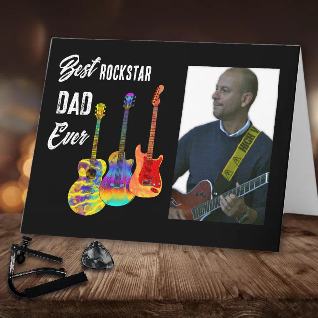 Best Dad Ever Rock and Roll Photo Card | Zazzle