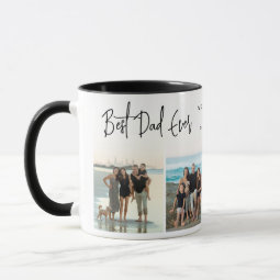 Best Dad Ever Script 4x Photo Mug | Zazzle