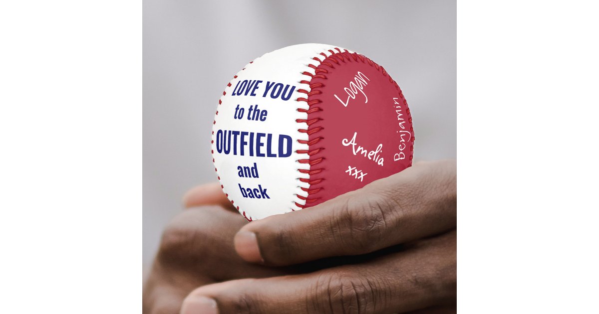 Best Dad Ever Signed Photo Red White Blue Baseball | Zazzle