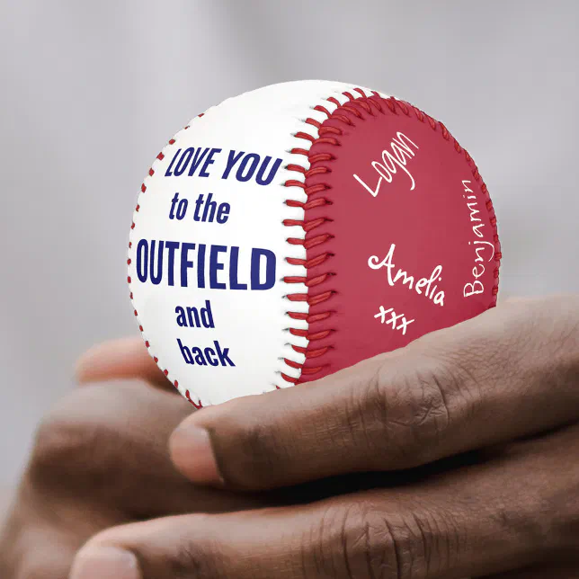 Best Dad Ever Signed Photo Red White Blue Baseball | Zazzle