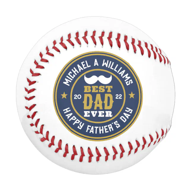 Best Dad Ever Vintage Retro Badge Father's Day Baseball | Zazzle