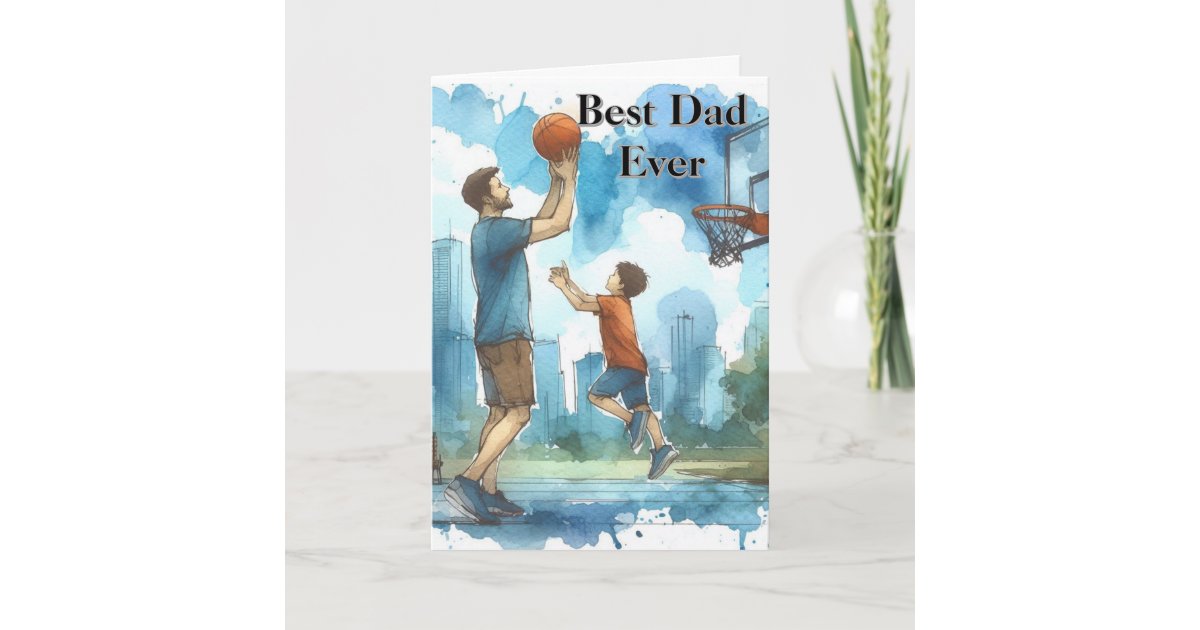 Best Dad Father's Day Basketball Card | Zazzle