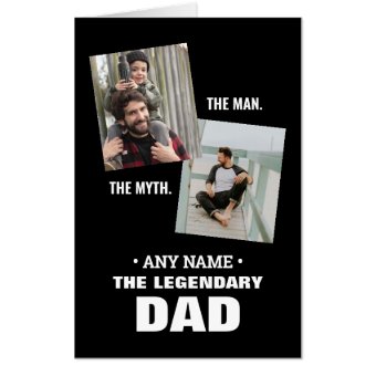 Best Dad Man Myth Legend Personalized Photo Huge Card | Zazzle