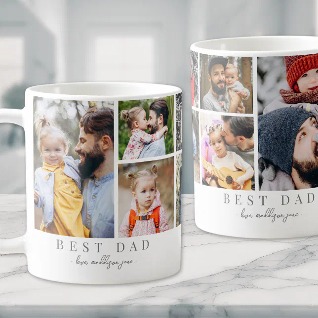Best Dad Photo Collage Father Coffee Mug | Zazzle