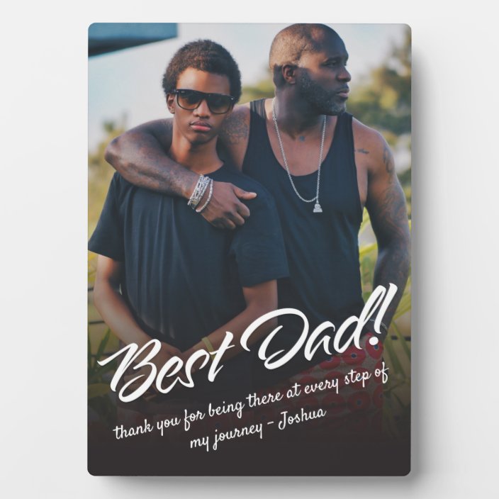 Best Dad Typography Custom Photo Plaque | Zazzle.com