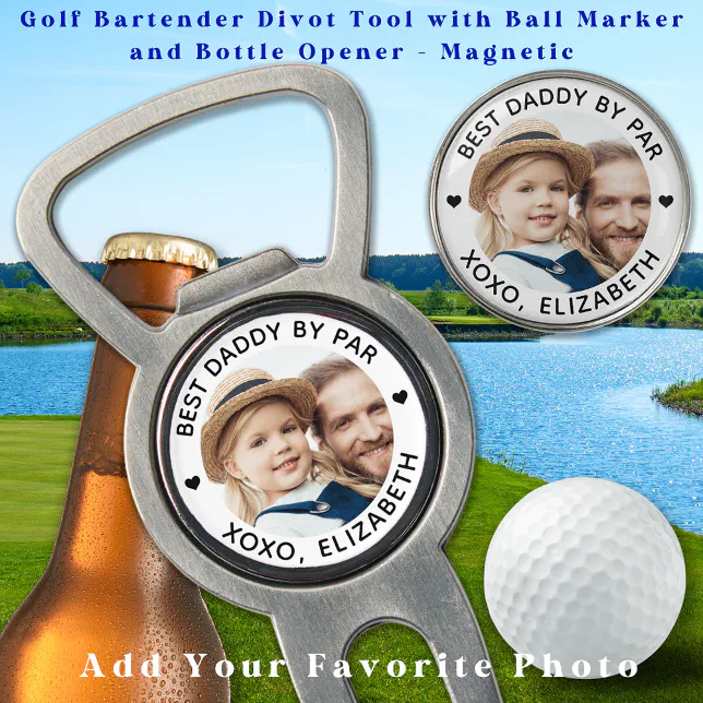 Best DADDY By Par Personalized Photo Golf Divot Tool | Zazzle