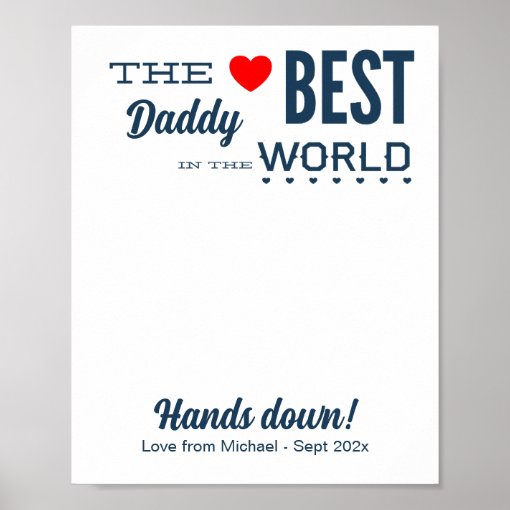 Best Daddy DIY Handprint Template Poster | Zazzle