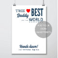 Best Daddy DIY Handprint Template Poster | Zazzle