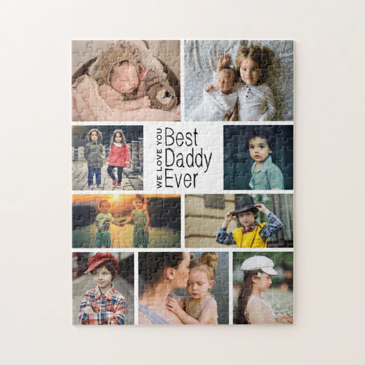 Best Daddy Ever Photo Collage Father's Day Jigsaw Puzzle | Zazzle