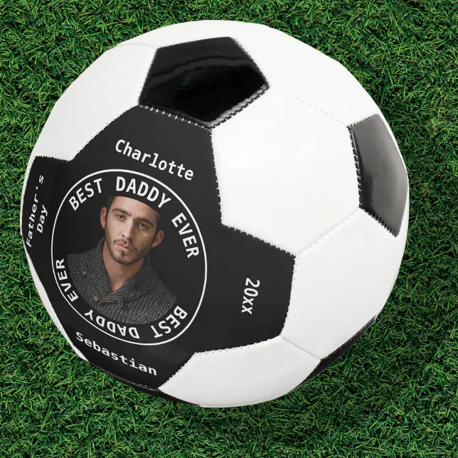 Best Daddy Fathers Day Photo Personalized Soccer Ball | Zazzle