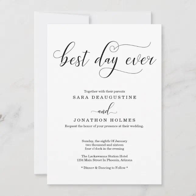 "Best Day Ever" Wedding Invitation | Zazzle