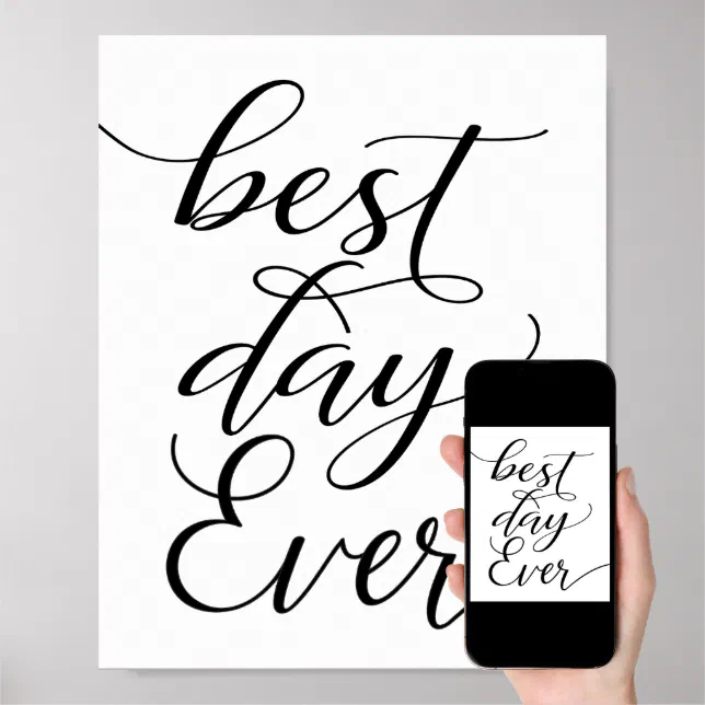 Best Day Ever Wedding Poster | Zazzle
