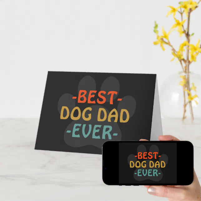 Best Dog Dad Ever Custom Flat Card | Zazzle