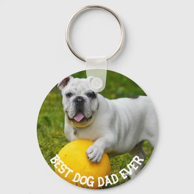 Best Dog dad Ever Custom Photo keychain, dad gift, Keychain | Zazzle