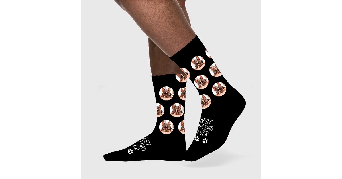 BEST DOG DAD Personalized French Dulldog Socks | Zazzle