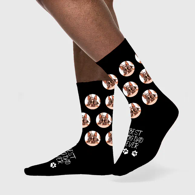 BEST DOG DAD Personalized French Dulldog Socks | Zazzle
