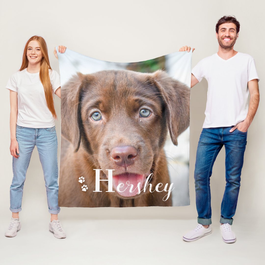 Best Dog Personalized Pet Labrador Puppy Photo Fleece Blanket | Zazzle