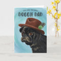 Best Doggie Dad Cute Pug Father's Day Card | Zazzle