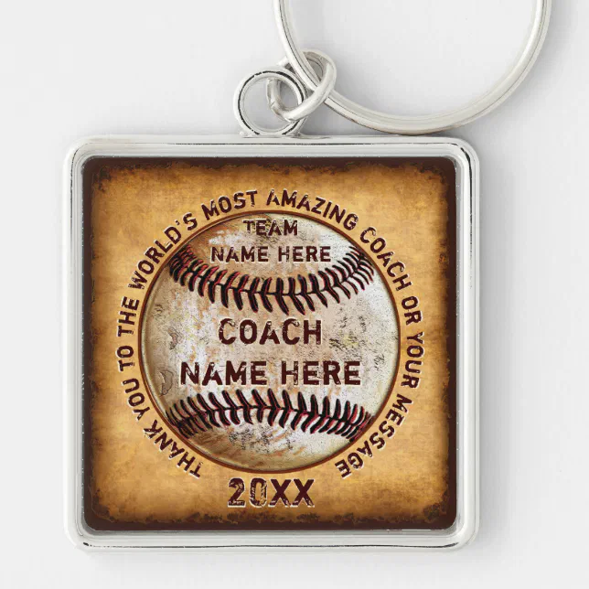 Best End of the Baseball Season Gifts to Coaches Keychain | Zazzle