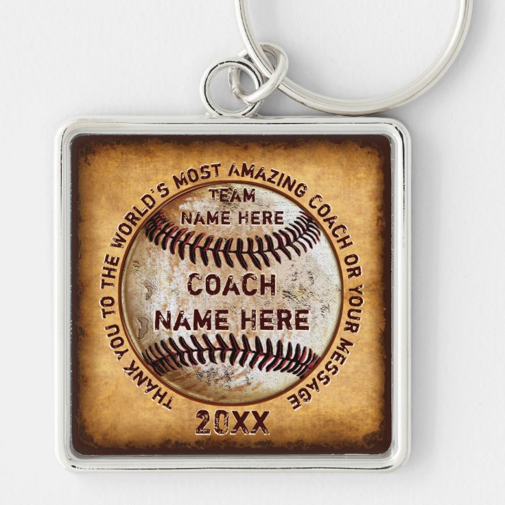 Best End of the Baseball Season Gifts to Coaches Keychain | Zazzle