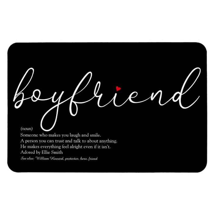 Best Ever Boyfriend Definition Script Love Heart Magnet | Zazzle.com