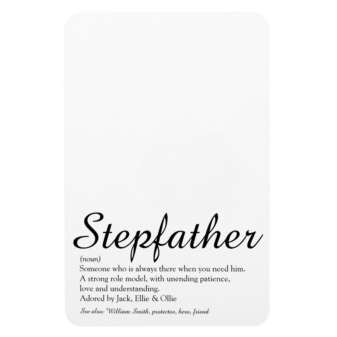 Best Ever Stepfather, Stepdad Definition Script Magnet | Zazzle
