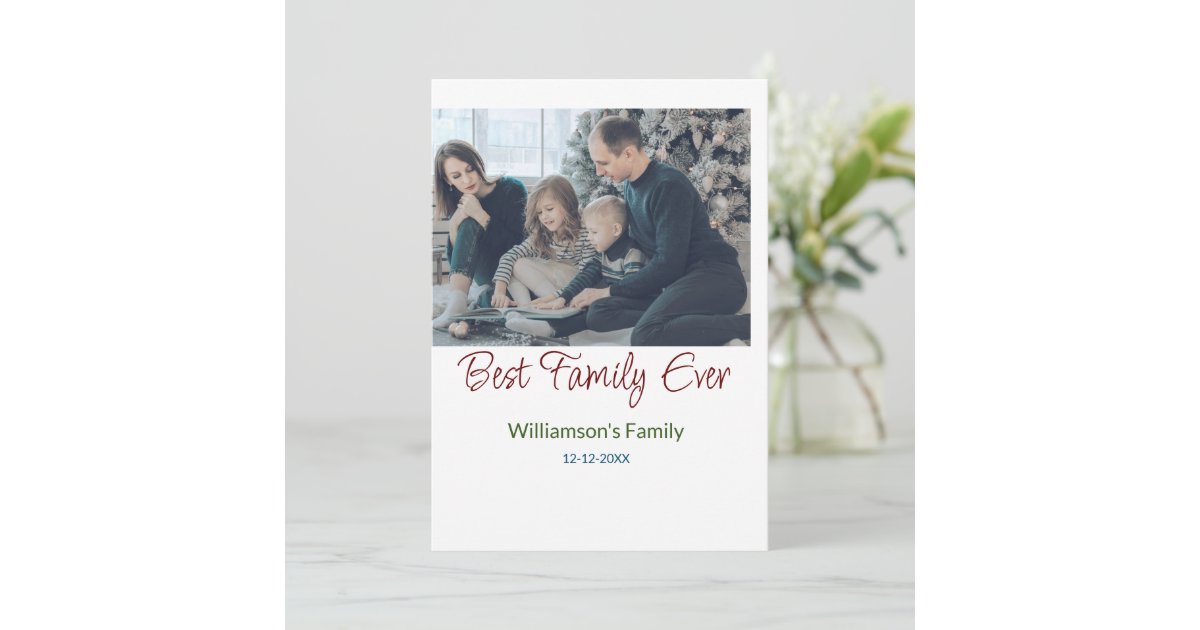 Best family ever add family name picture date year invitation | Zazzle