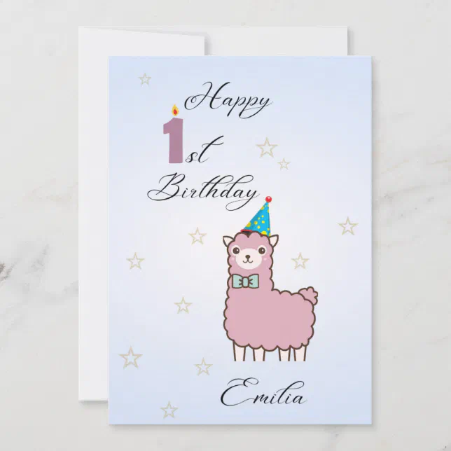 Best first year happy birthday flat card for kids | Zazzle