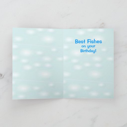 Best Fishes Funny Cartoon Fish Kids Birthday Card | Zazzle