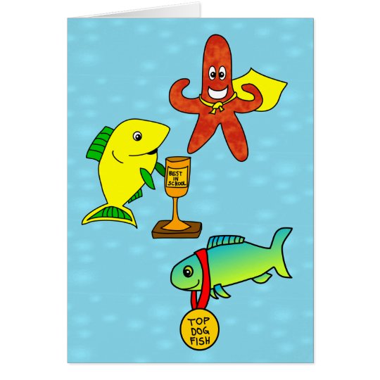 Best Fishes Funny Cartoon Fish Kids Birthday Card | Zazzle.com