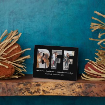 Best Friend BFF Photo Collage Besties Simple Black Plaque | Zazzle