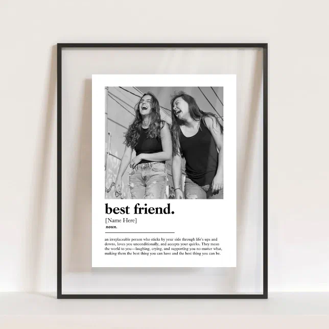 Best Friend Fun Dictionary Definition with Photo Acrylic Sign | Zazzle