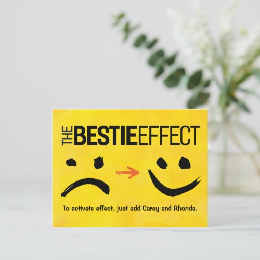 Best Friend Postcard, The Bestie Effect Postcard | Zazzle